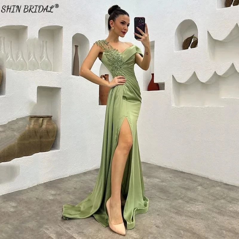 SHIN-BRIDAL-Mermaid-Luxury-Satin-Sleeveless-Evening-Dresses-for-Women ...