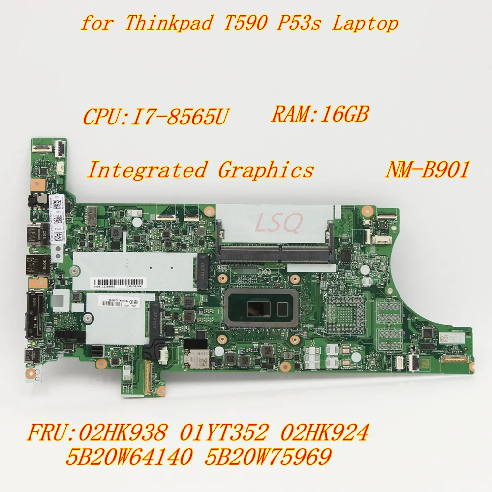 For-Lenovo-Thinkpad-T590-P53s-Laptop-Integrated-Graphics-Motherboard-I7 ...