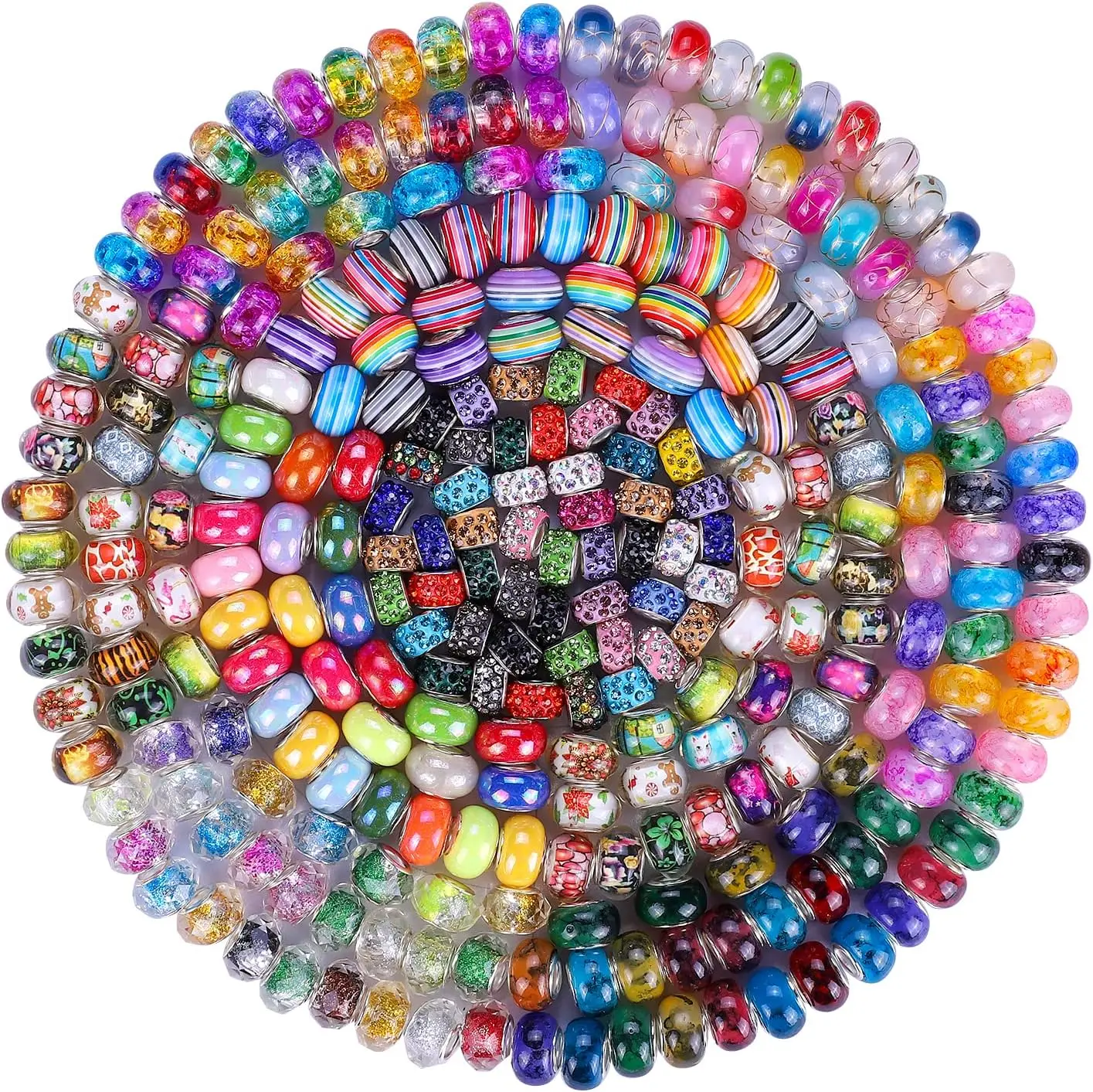 50pcs large hole bead spacing beads, charming fairy rod beads, water ...