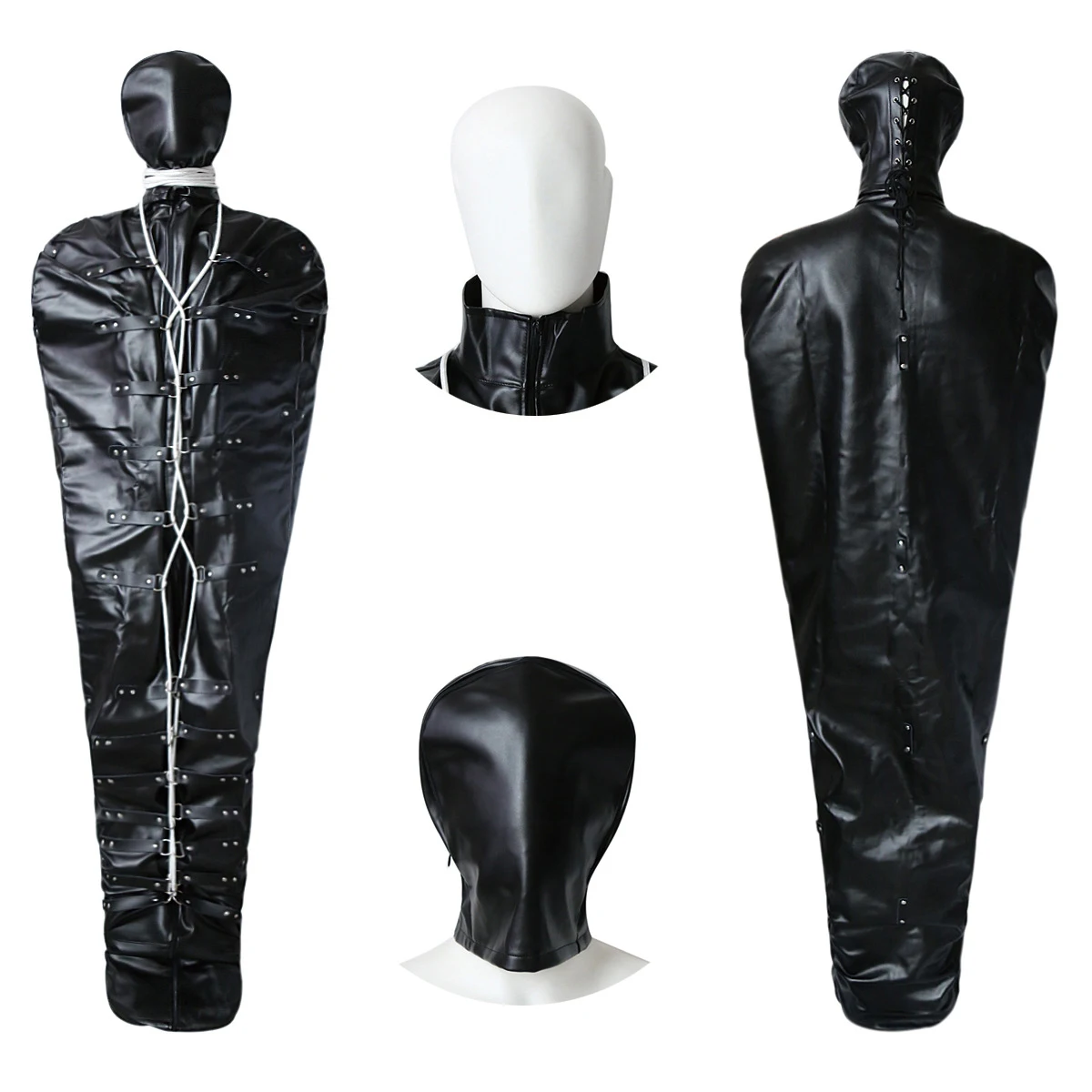 Bdsm Faux Leather Full Body Binder Mummy Bondage Sleeping Bag Sack ...
