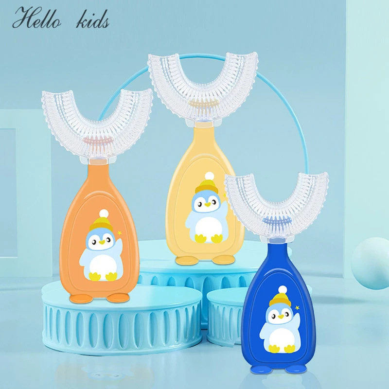 Baby Toothbrush Children 360 Degree U-shaped Child Toothbrush Teethers ...