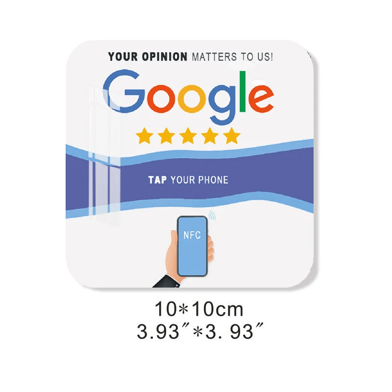 Programmable Google Review NFC Plate Acrylic Material Mirror Effect ...