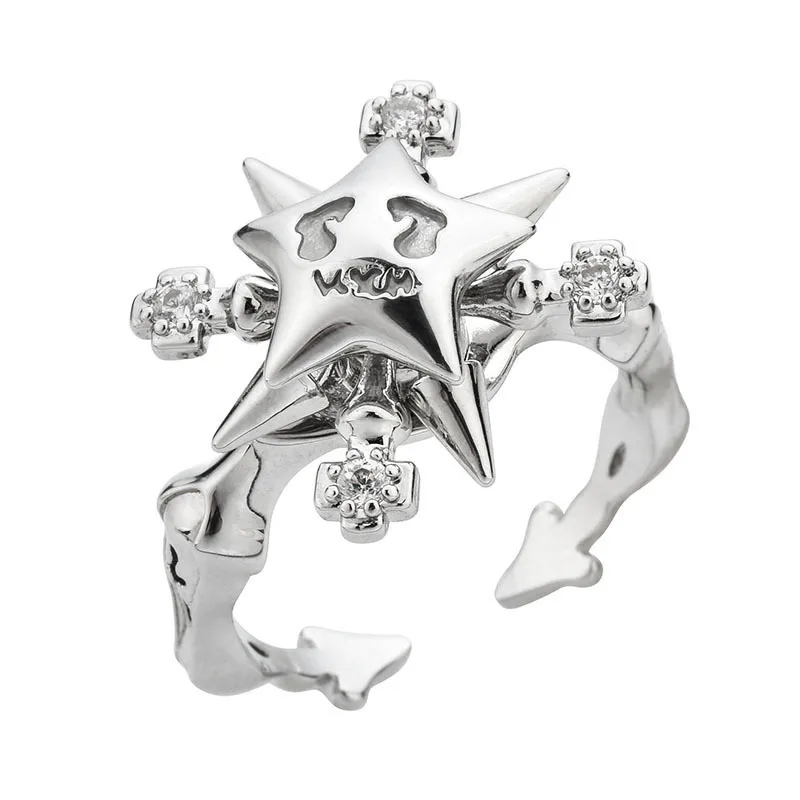 Trendy-Street-Galaxy-Surrounded-By-V-shaped-Lucky-Star-Open-Ring-Five ...