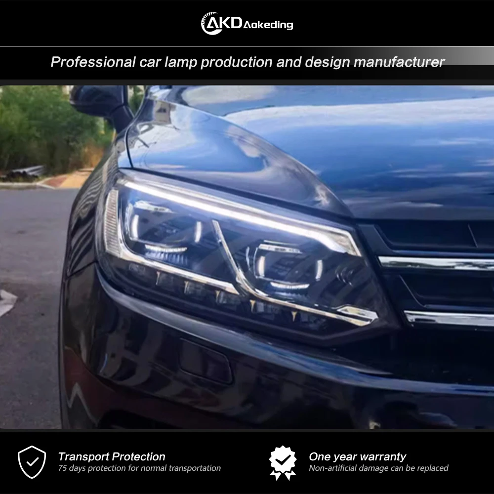 AKD-Head-Lamp-For-VW-Touareg-Headlights-2011-2015-Touareg-DRL-H7-LED-Bi ...
