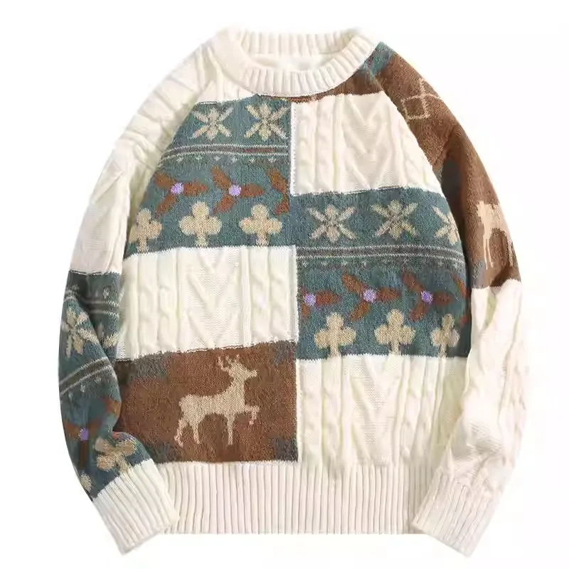 Vintage-Christmas-Sweater-Men-s-Clothing-Knitwear-2024-Winter-American ...