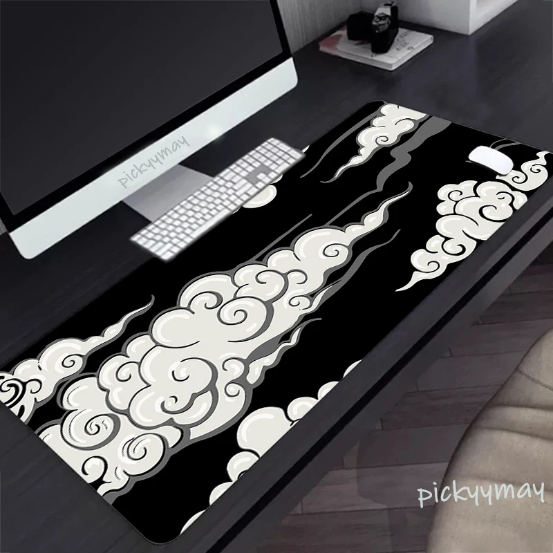 Black-And-White-Desk-Mat-Mouse-Pad-Large-Gaming-Mousepad-Overlock-Rubber-XXL-Computer-Keyboard ...