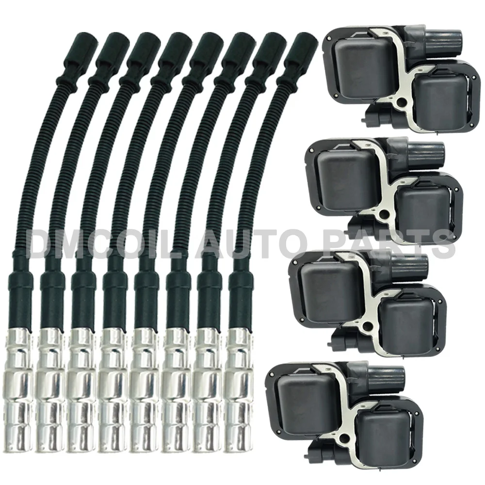 4-SET-IGNITION-COIL-AND-WIRE-SET-SPARK-PLUG-WIRE-FOR-MERCEDES-BENZ-M112 ...