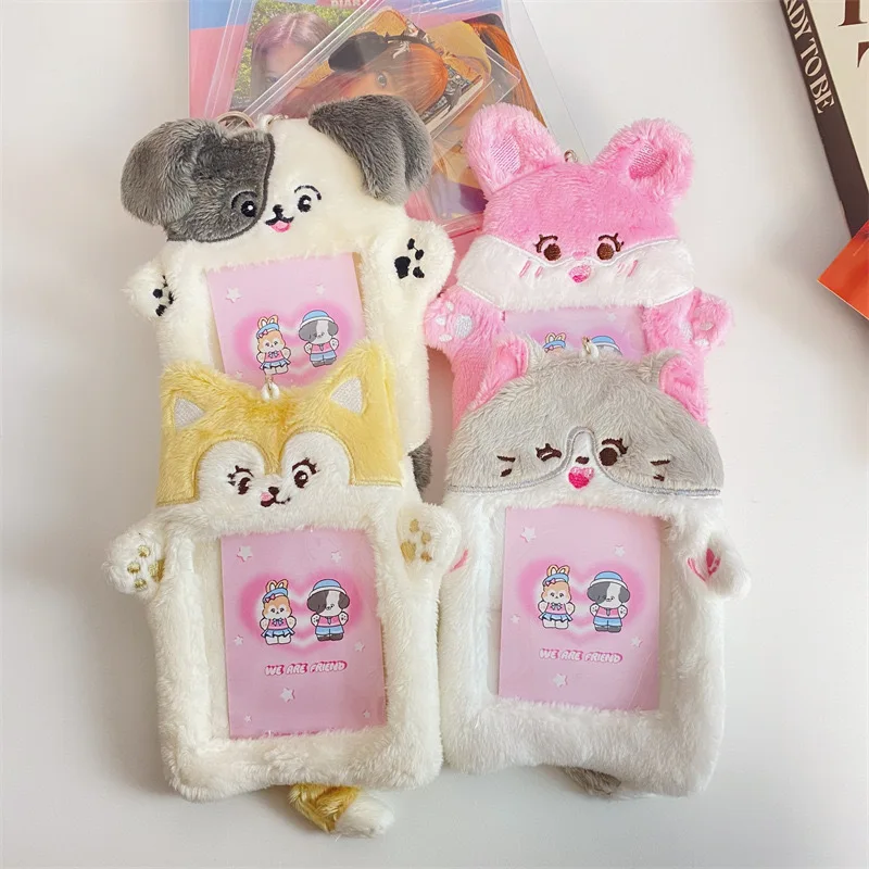 Cartoon-Animal-Plush-Keychain-with-3-Inch-Photo-Card-Holder-Cute-Kitten ...