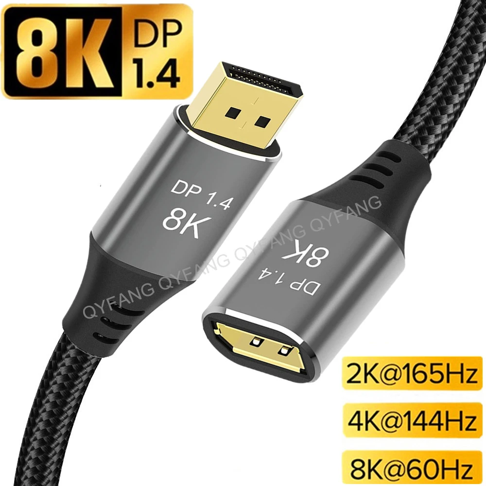 DP Extension Cable 8K Display Port Extend Cable DP 1.4 Male to Female ...
