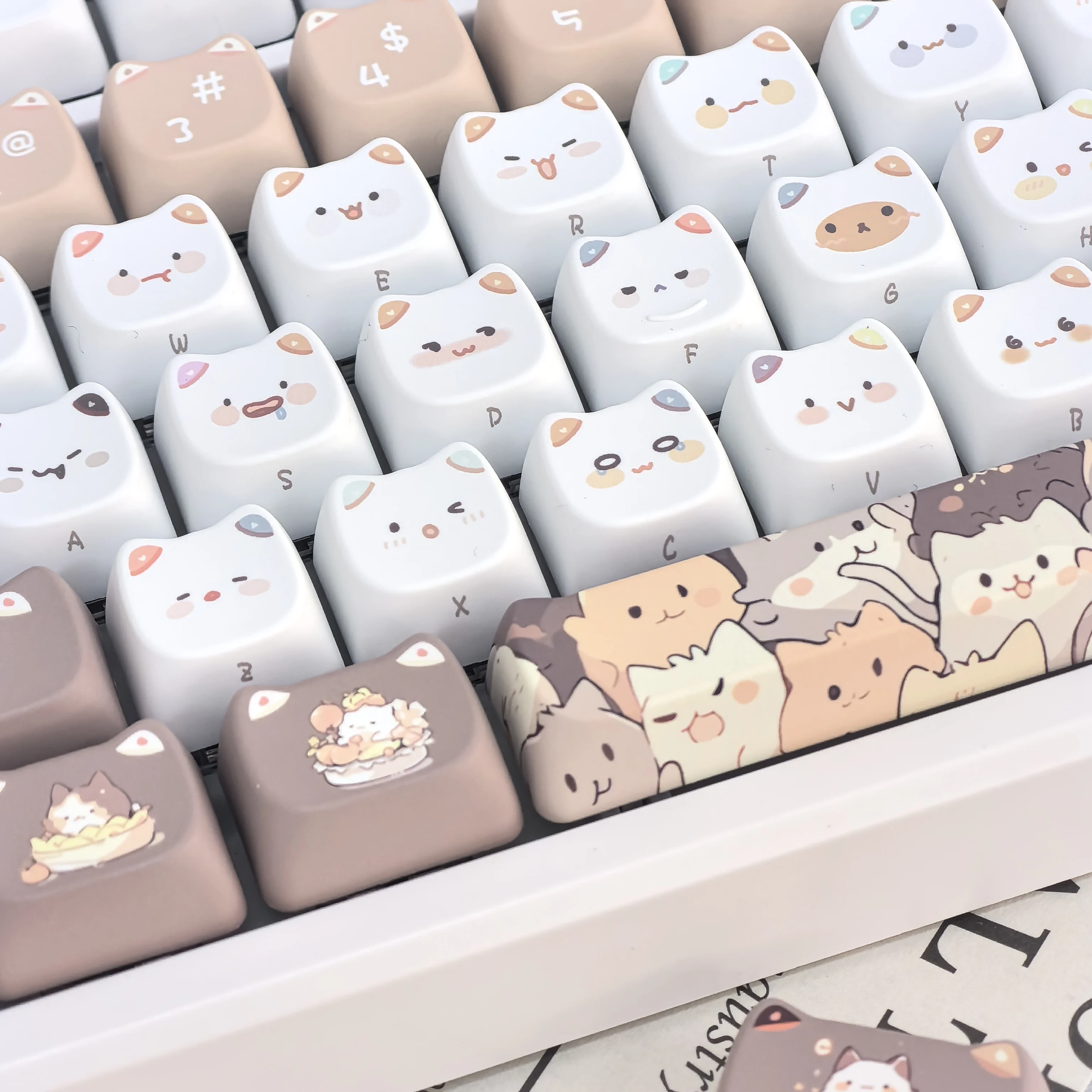 Mocha-Meow-Keycaps-Cute-Cat-Ear-MAO-Profile-PBT-Key-Caps-Set-for-MX ...