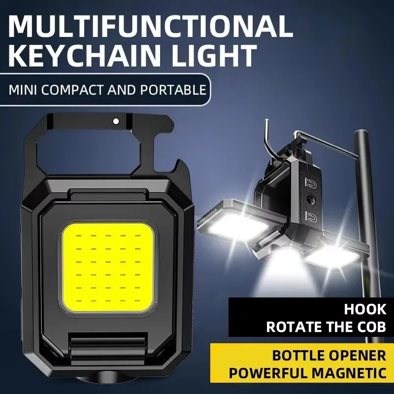 XPE Pocket Work Light 1000LM COB LED Mini Keychain Light USB ...