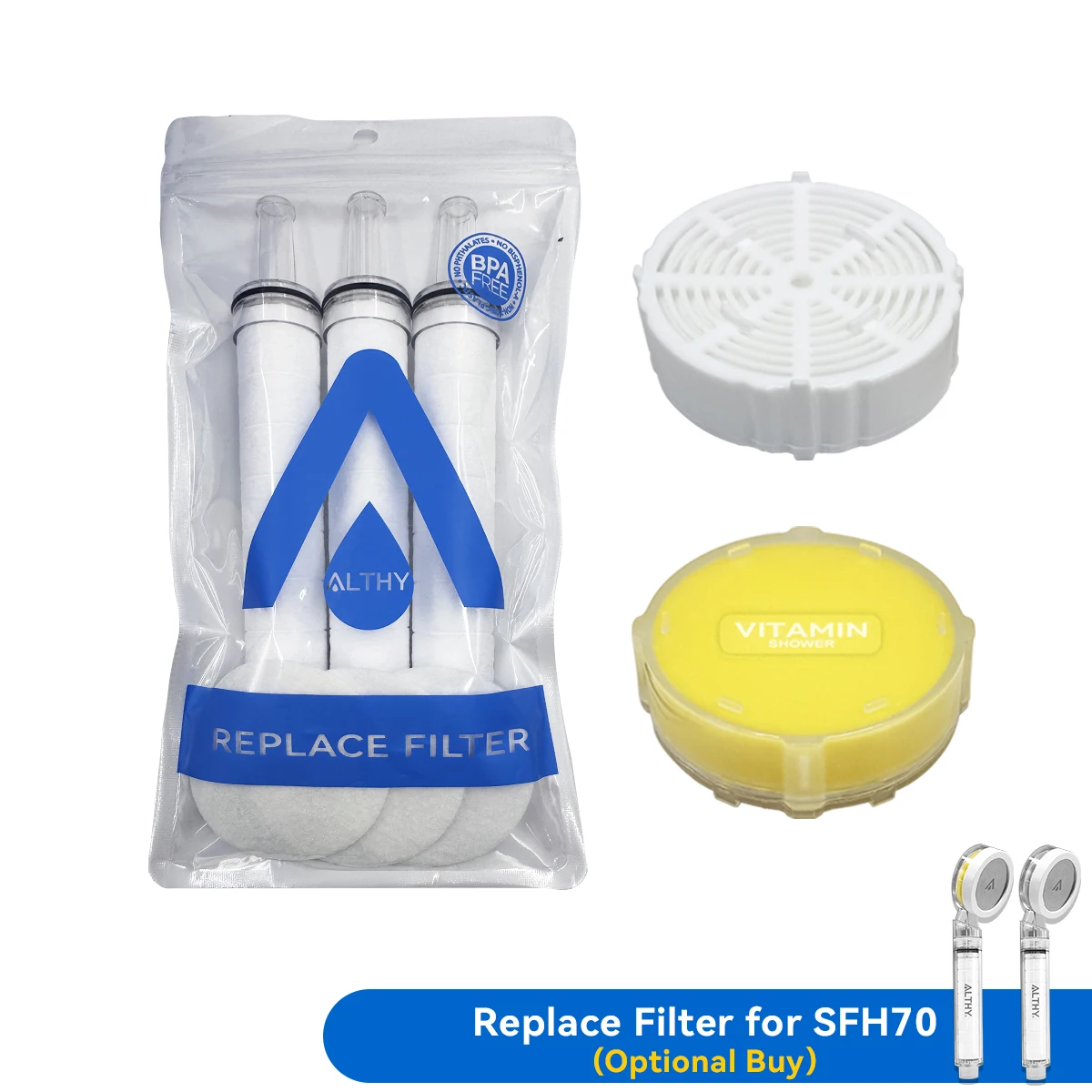 ALTHY SFH70 & SFH70VC Filter Cartridge – Chlorine Removal, Water ...