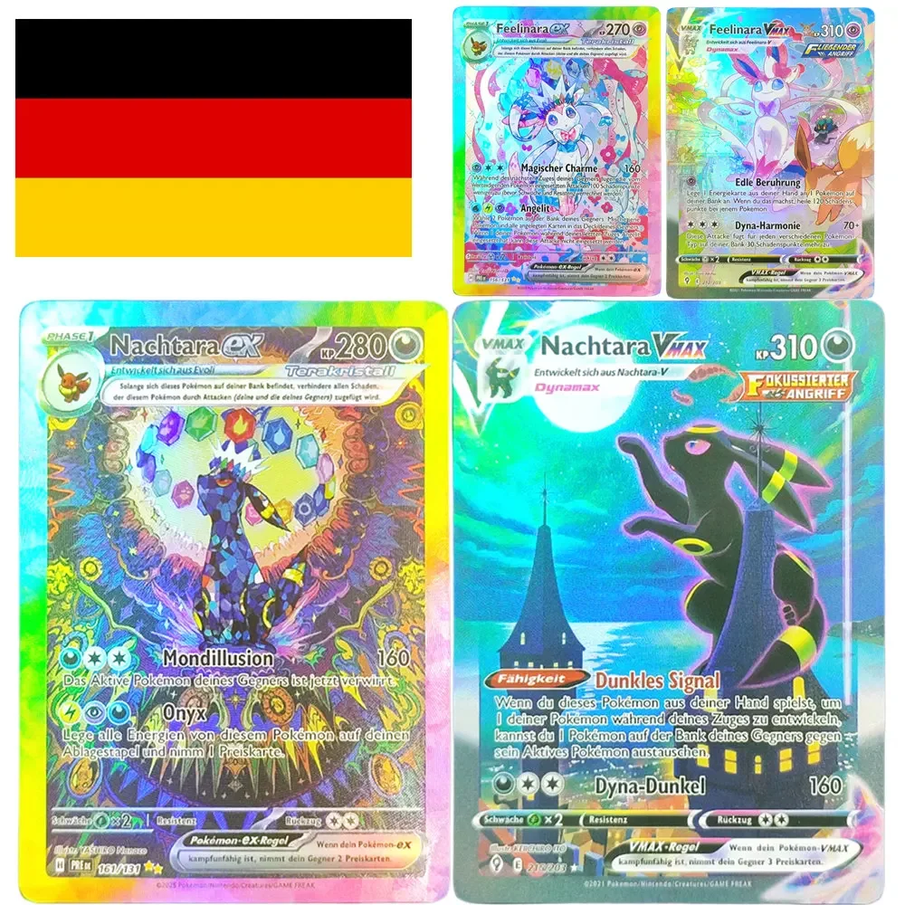 German PKM PTCG Card Nachtara Folipurba Feelinara Aquana Evoli Blitza ...