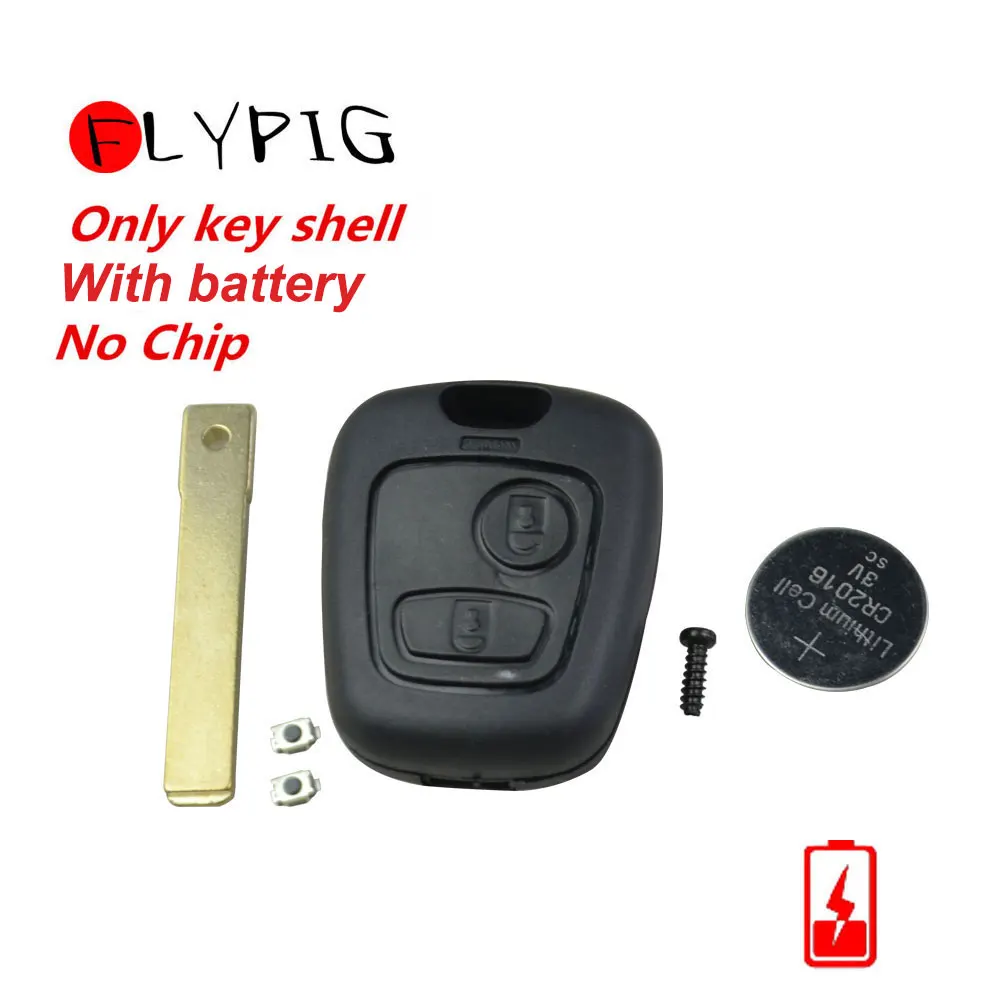 FLYPIG 2 Button Car Key Case Shell Fob for Citroen C1 C2 C3 Pluriel C4 ...