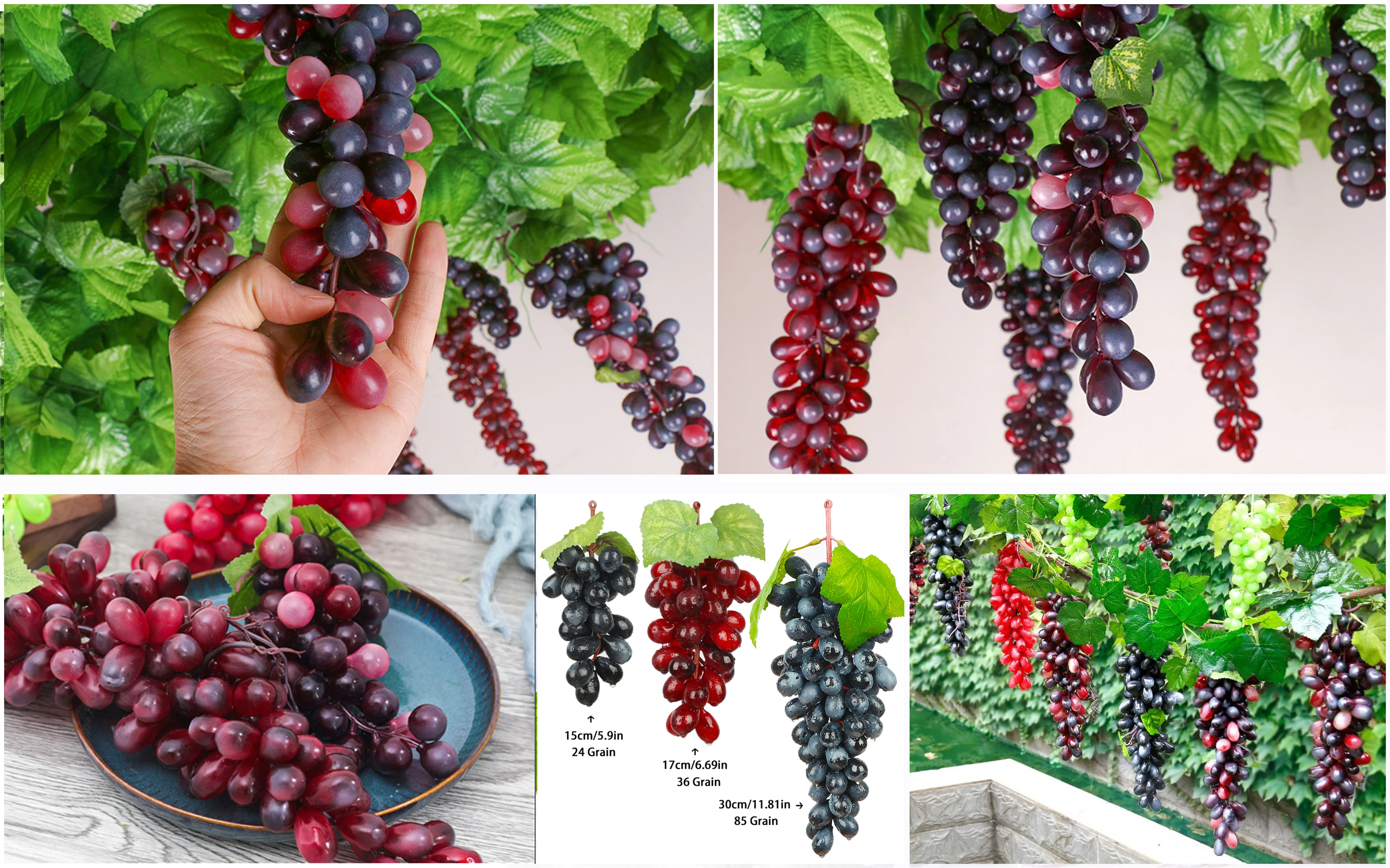 Décors de table,Raisin Artificiel à Haute Simulation,Matériau Plastique ...