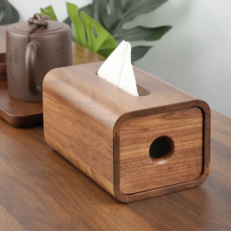 Tissue-Box-Cover-Walnut-Wood-Tissue-Box-Holder-Luxury-Creative-Wooden ...
