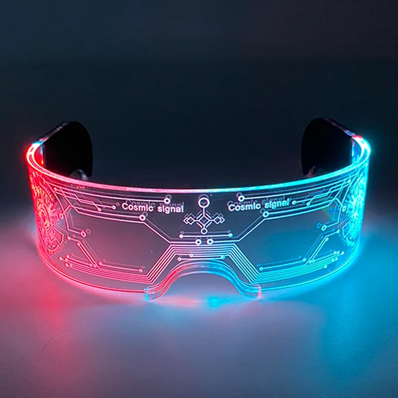 LED Glasses Colorful Neon Luminous Glasses Change Color Light Up ...