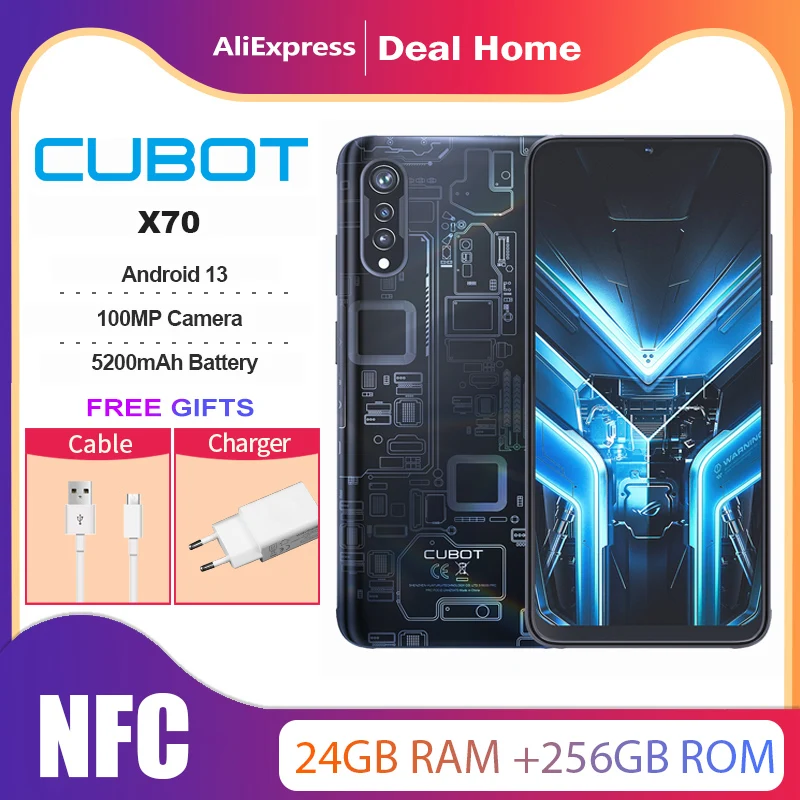 Cubot-X70-24GB-256GB-Smartphone-Android-13-Helio-G99-Octa-Core-5200mAh ...
