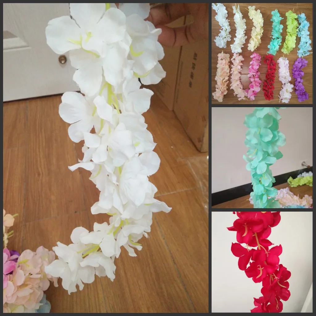 34cm/13,4 "lujosa glicinia de seda Artificial flores para DIY arco de ...