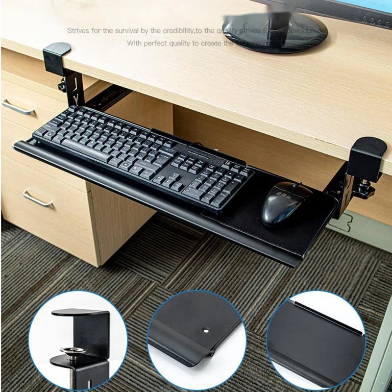 Keyboard-Tray-No-punching-Computer-Drawer-Bottom-Mouse-Storage-Rack ...