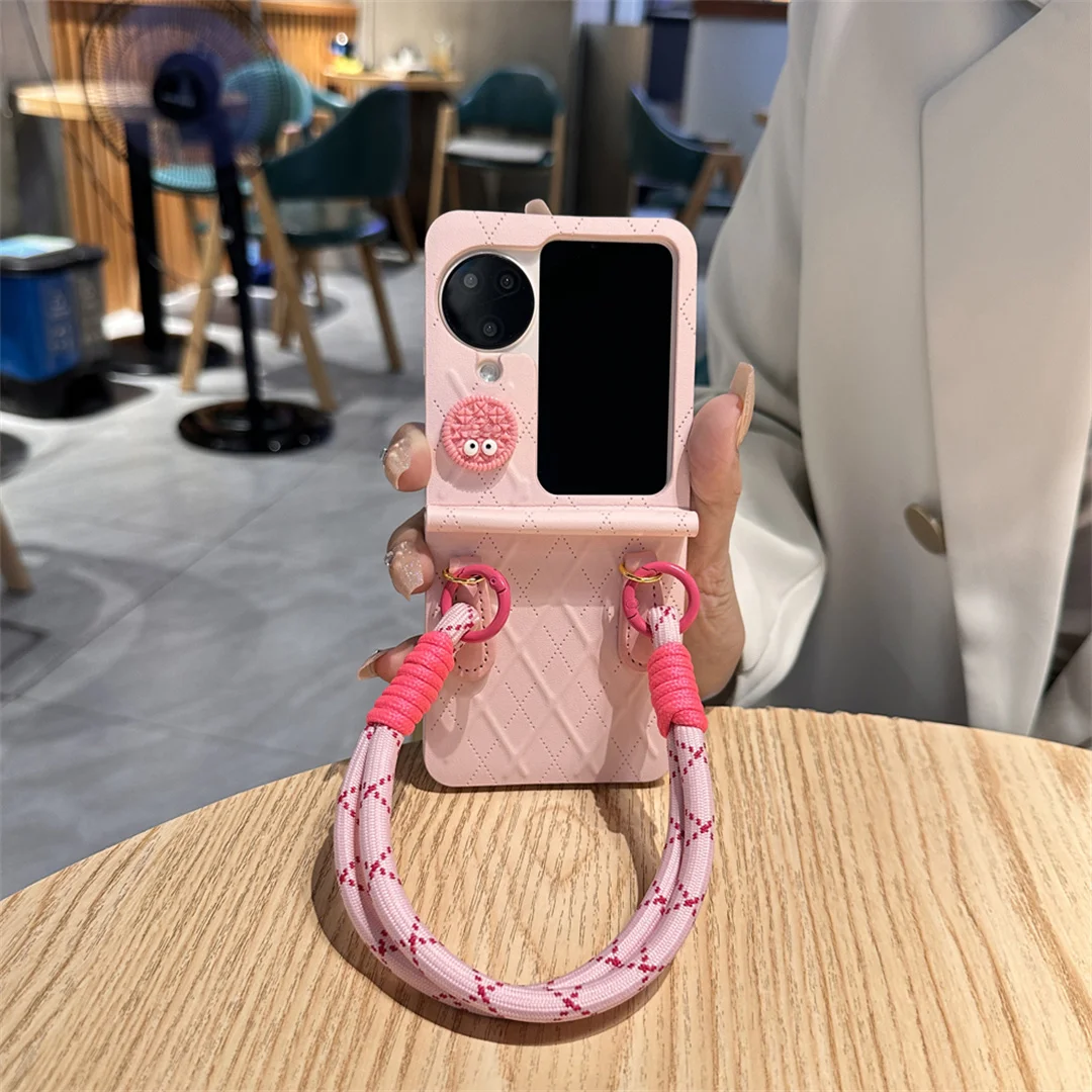 Korean-Cute-Solid-Color-Pink-Portable-Rope-Phone-Case-for-OPPO-N3flip ...
