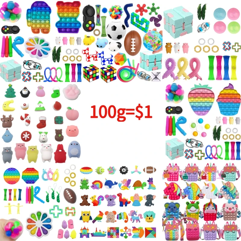 100g Kawaii Pop Fidget Toys Decompression Soft Squeeze Toy Push Bubble ...