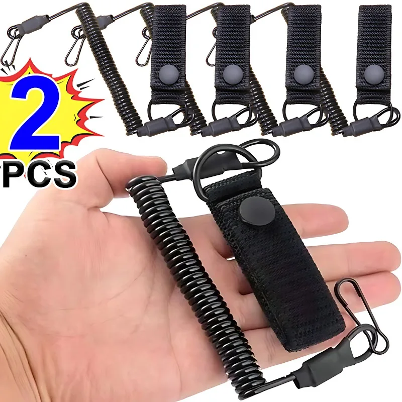 Elastic-Lanyard-Rope-Tactical-Anti-lost-Military-Spring-Safety-Strap ...