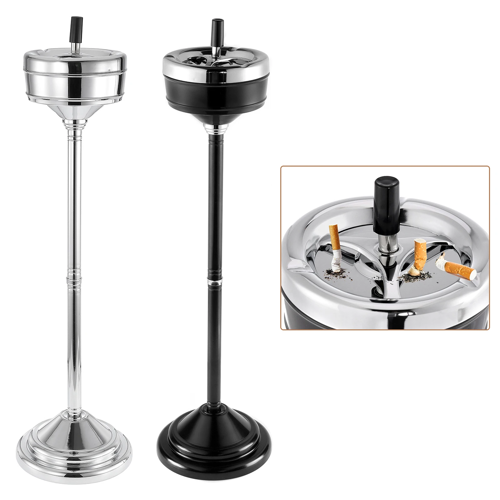 Floor Standing Ash Tray Stainless Steel Smoking Ashtray Vertical ...