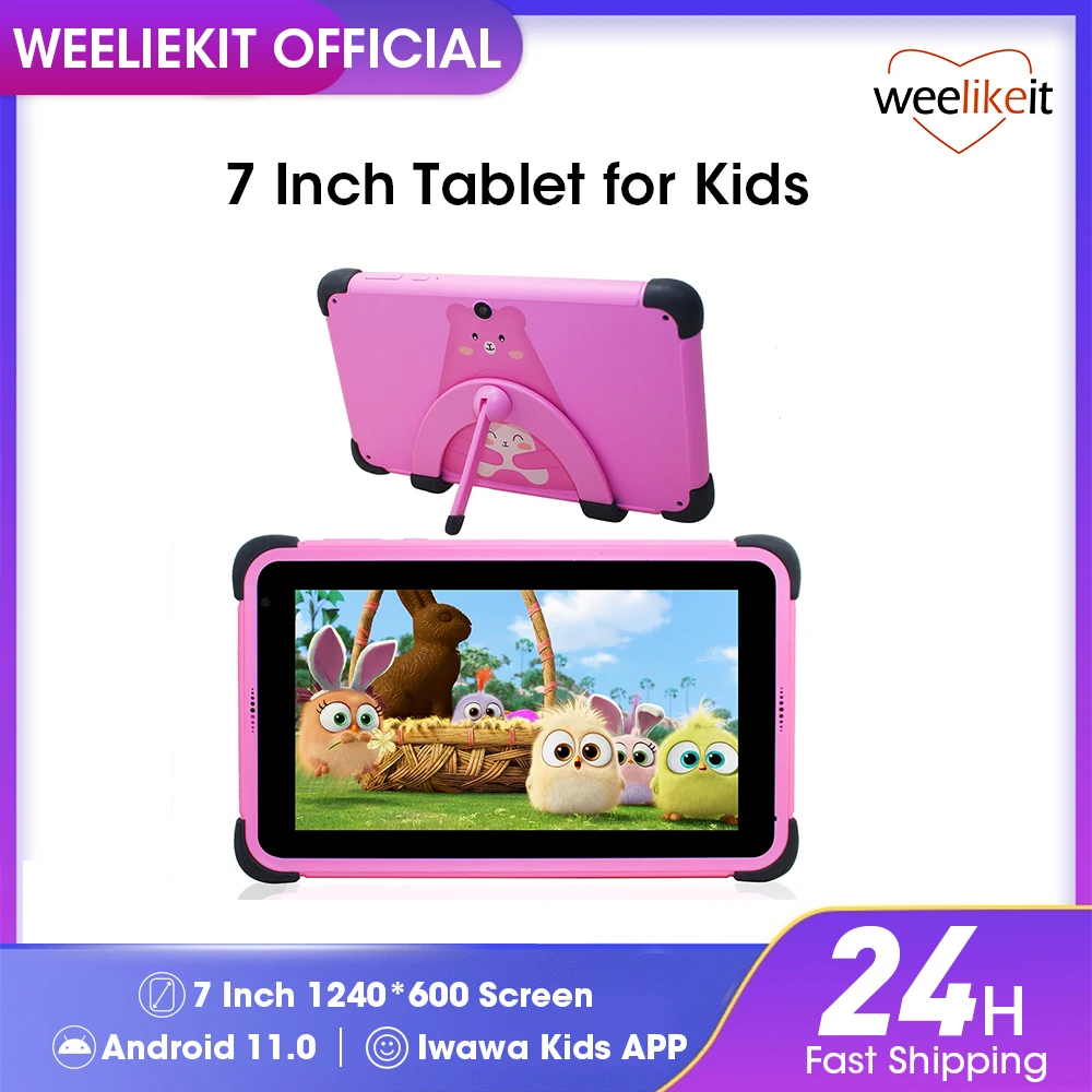 Weelikeit 7 Polegada Crianças Tablets Android 11 1024*600 HD Ouad Core ...