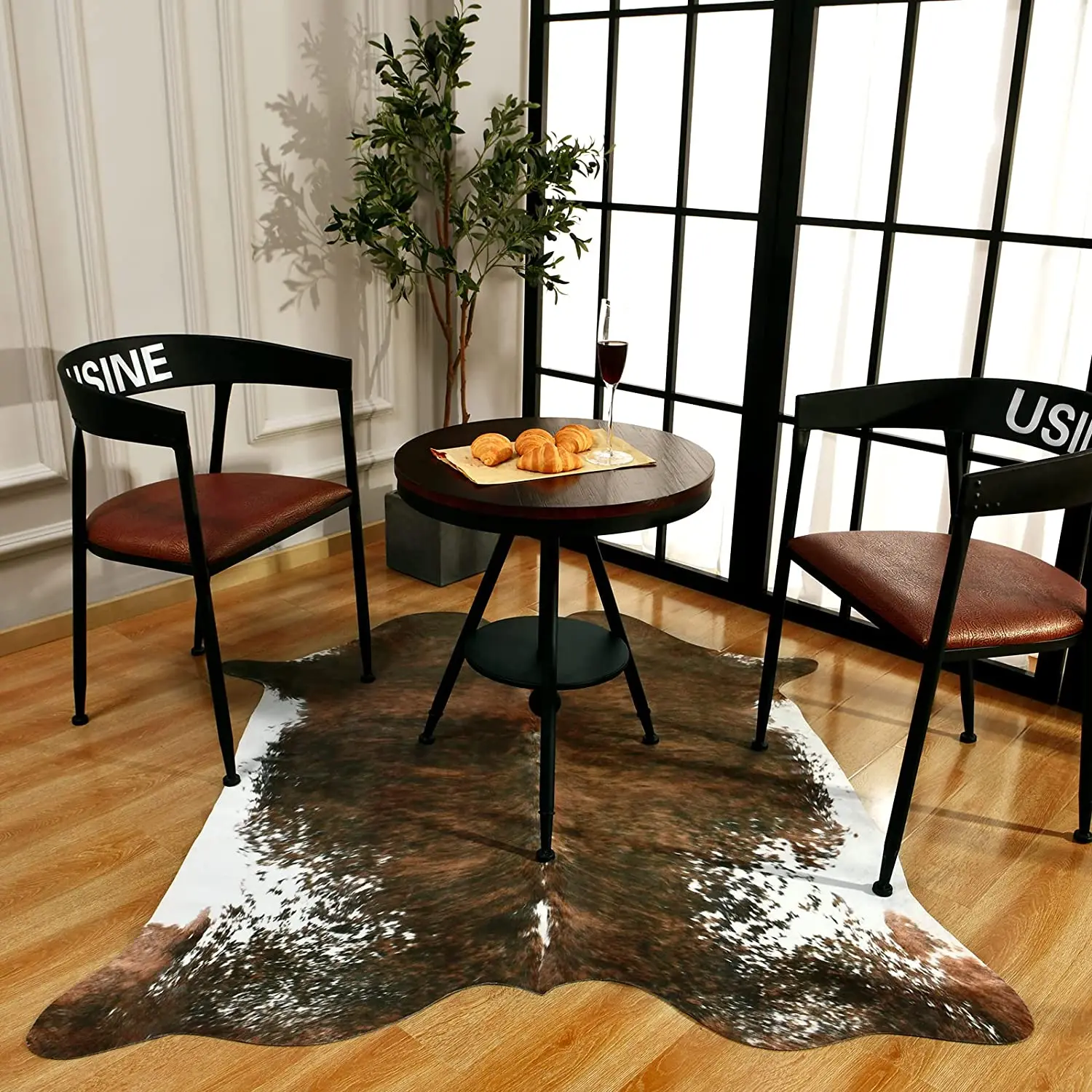 Cowhide Rug Dining Room
