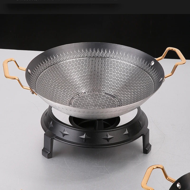 Non stick dry boiler Commercial hot pot Round bottom alcohol furnace ...