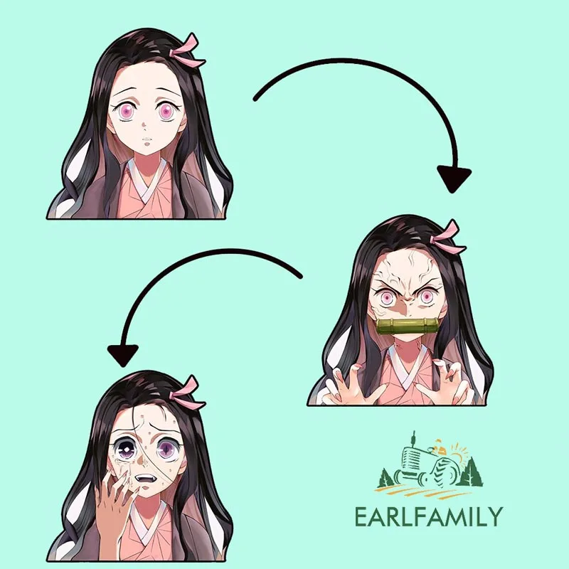 Cartoon Car Sticker For Nezuko Kamado Demon Slayer Peeker 57 Off