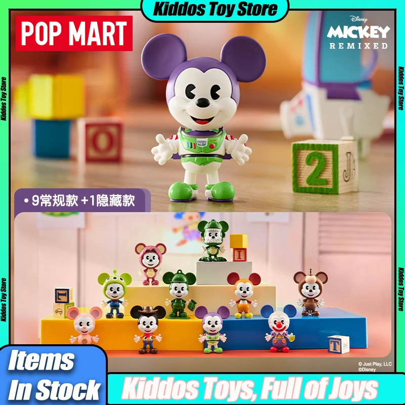 POPMART Disney Micky Mouse Remixed：Micky Pixar Blind Box Anime Woody ...