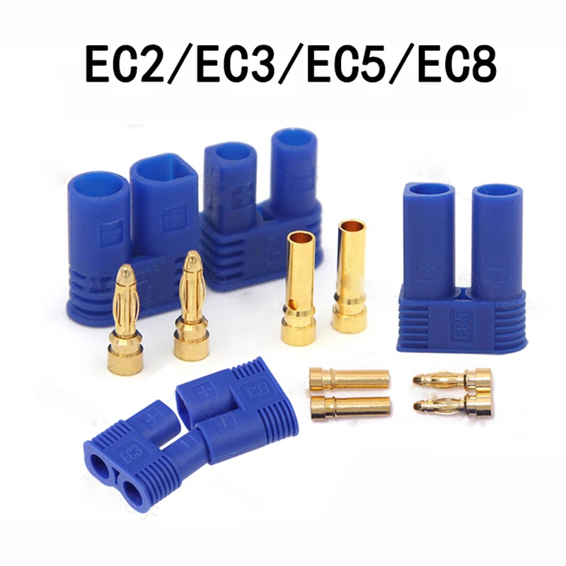 2/5/10 Pair Xt60 Xt90 Ec2 Ec3 Ec5 Ec8 T Battery Connector Kit Male/female Gold-plated Banana ...