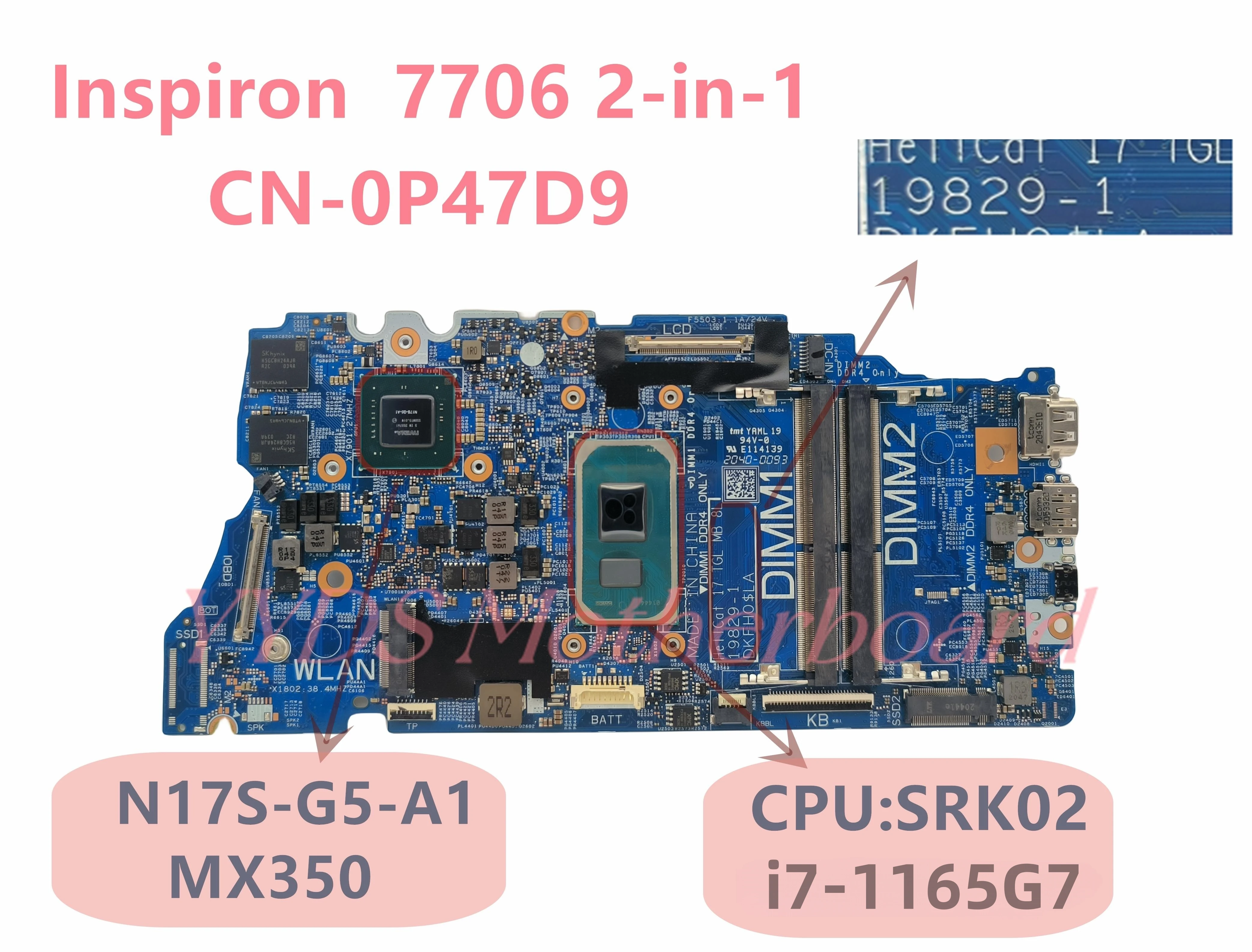19829-1-For-DELL-Inspiron-17-7706-2-in-1-Laptop-Motherboard-With-I7 ...