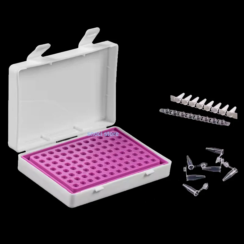 0.2ml plastic Centrifugal tube Storage Box Lab 96 holes PCR tube PP ...