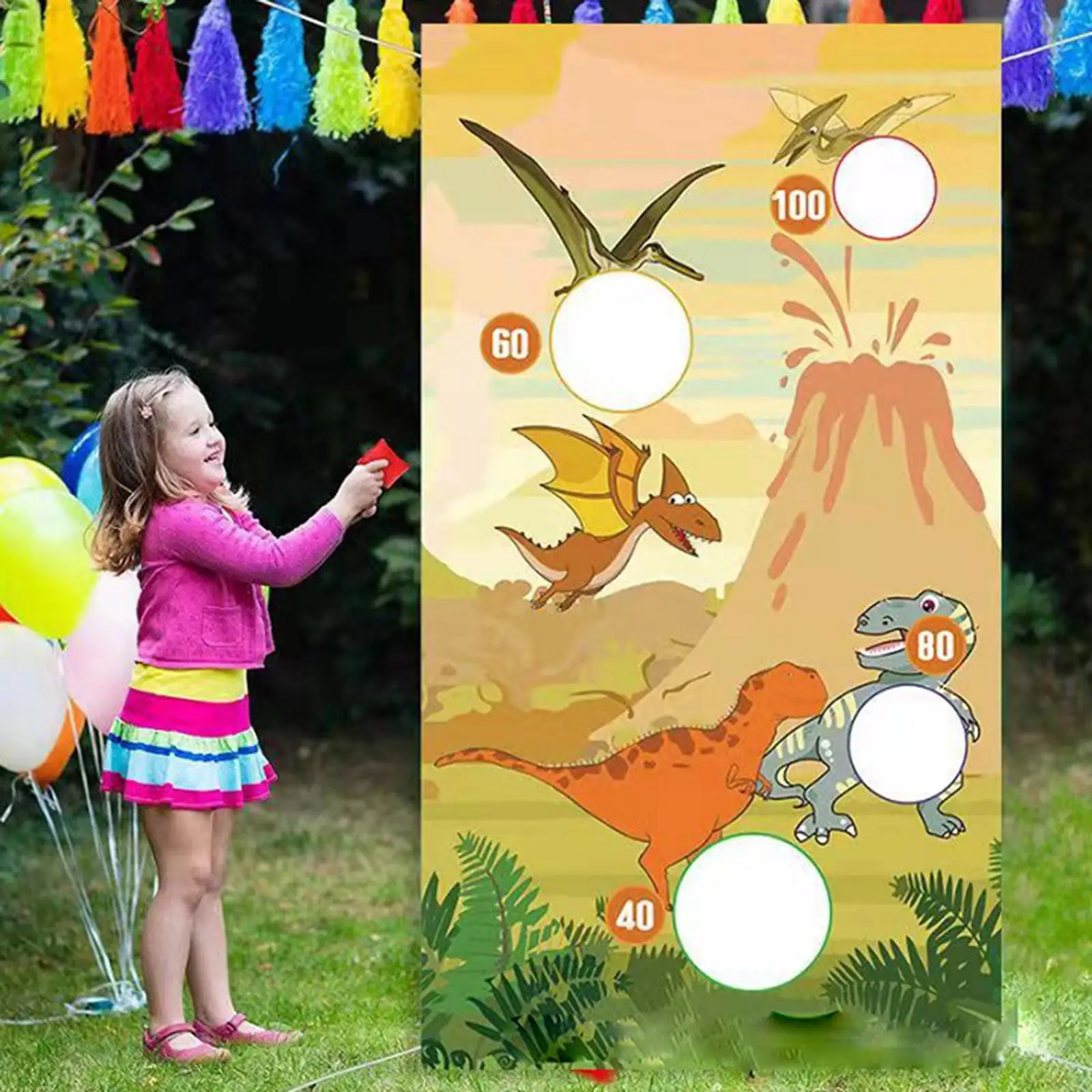 Dinosaur-Throwing-Game-Banner-Kit-30x53inch-Family-Gathering-Washable ...