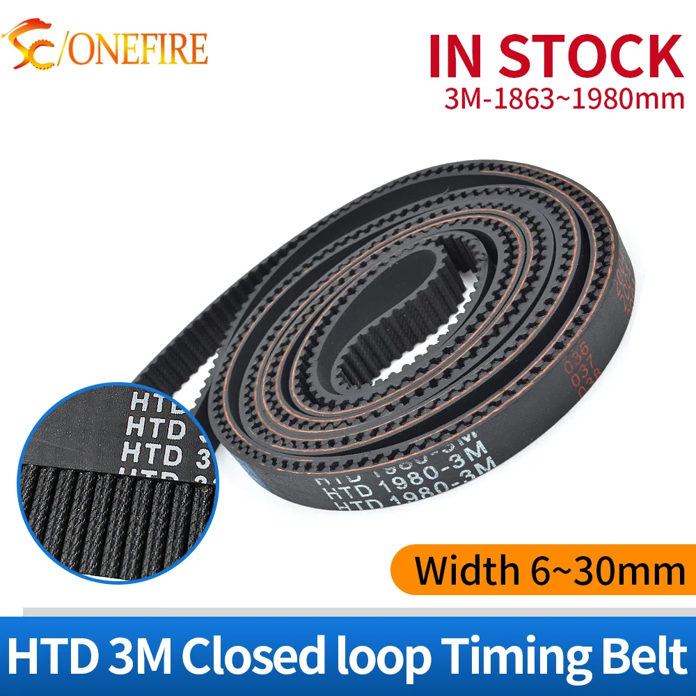 ONEFIRE HTD 3M Timing belt Lp=1863/1875/1905/1953/1980mm Width 6-30mm ...