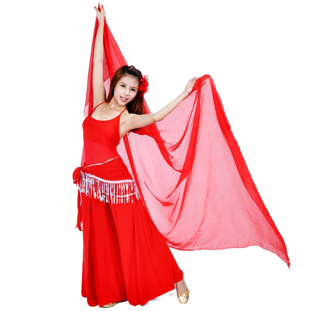 Belly-Dance-Chiffon-Shawl-Veil-Costume-Gold-Trim-12-Colors-for-Belly ...