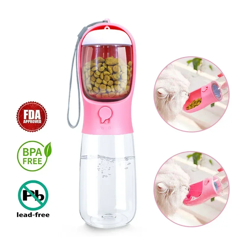 Portable-Dog-Cat-Water-Bottle-with-Storage-Food-and-Water-Container-for ...