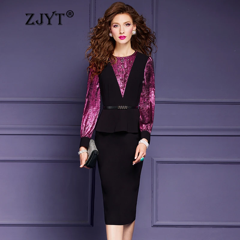 ZJYT-vestido-de-tubo-para-mujer-prenda-elegante-de-retales-con ...