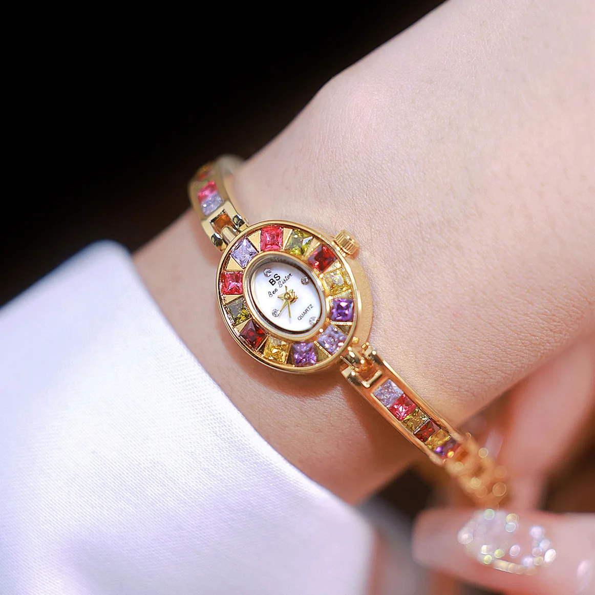 2024-Bs-Bee-Sister-Gradient-Rainbow-Crystal-Watch-for-Women-Famous ...