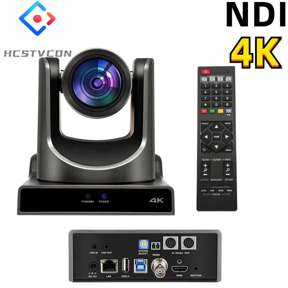 4K NDI PTZ Camera 60fps USB HDMI SDI LAN for Church Video Conference ...