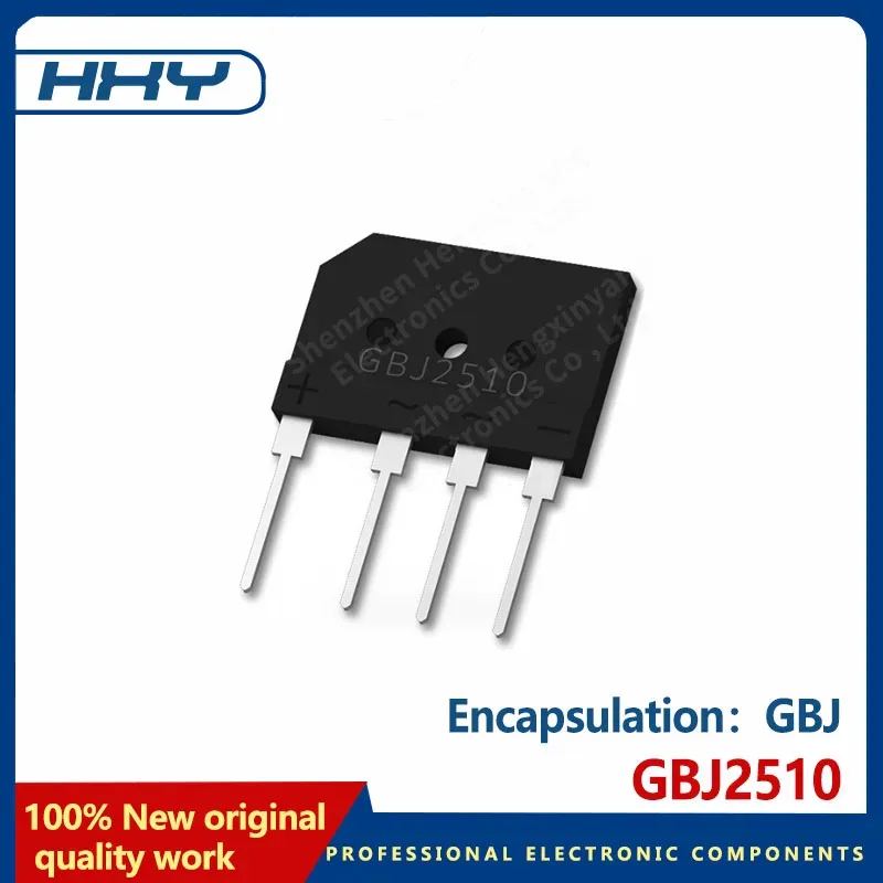 10PCS GBJ2510 rectifier GBJ package 25A1000V rectifier bridge stack ...