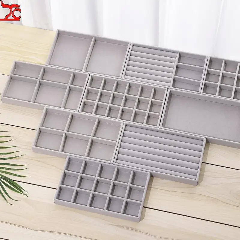 High-Grade-Velvet-Suede-Jewelry-Display-Tray-Ring-Earring-Organizer ...