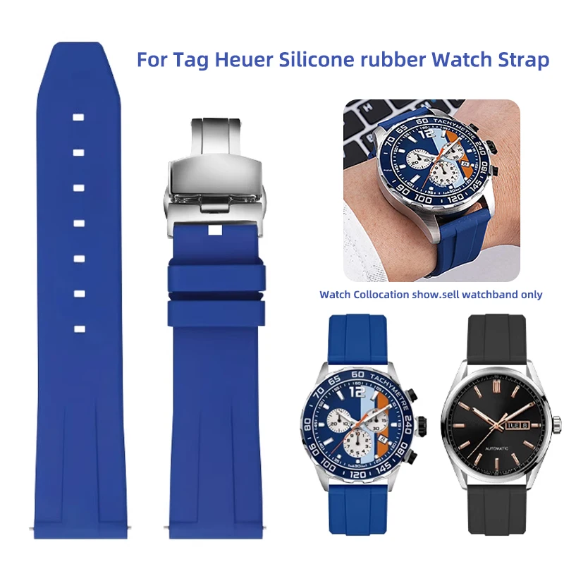 19/20/21/22mm Quick-release silicone strap for TAG Heuer F1 Gulf ...