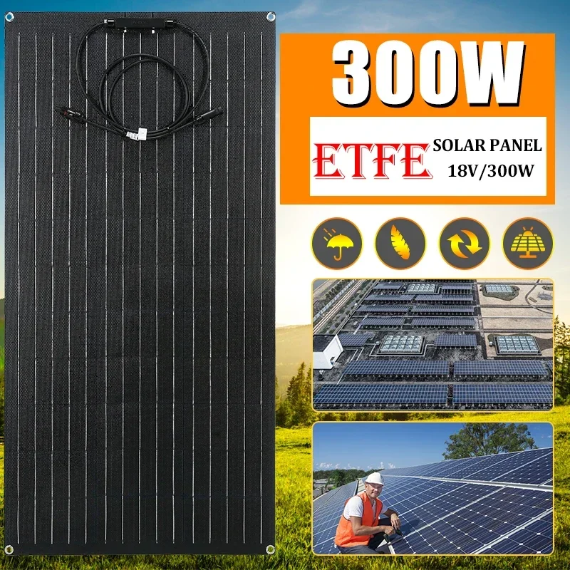300W Solar Panel 12V Kit Flexible Mono Solar Cell for Car RV Boat ...