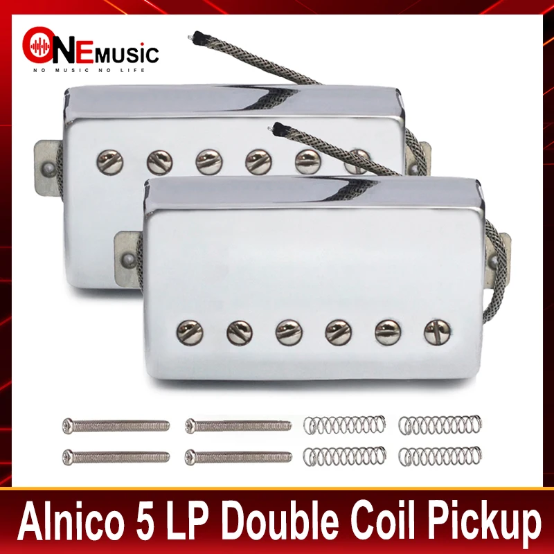 Alnico 5 LP Humbucker Guitar Pickup Set Chrome Neck & Bridge Alnico V ...