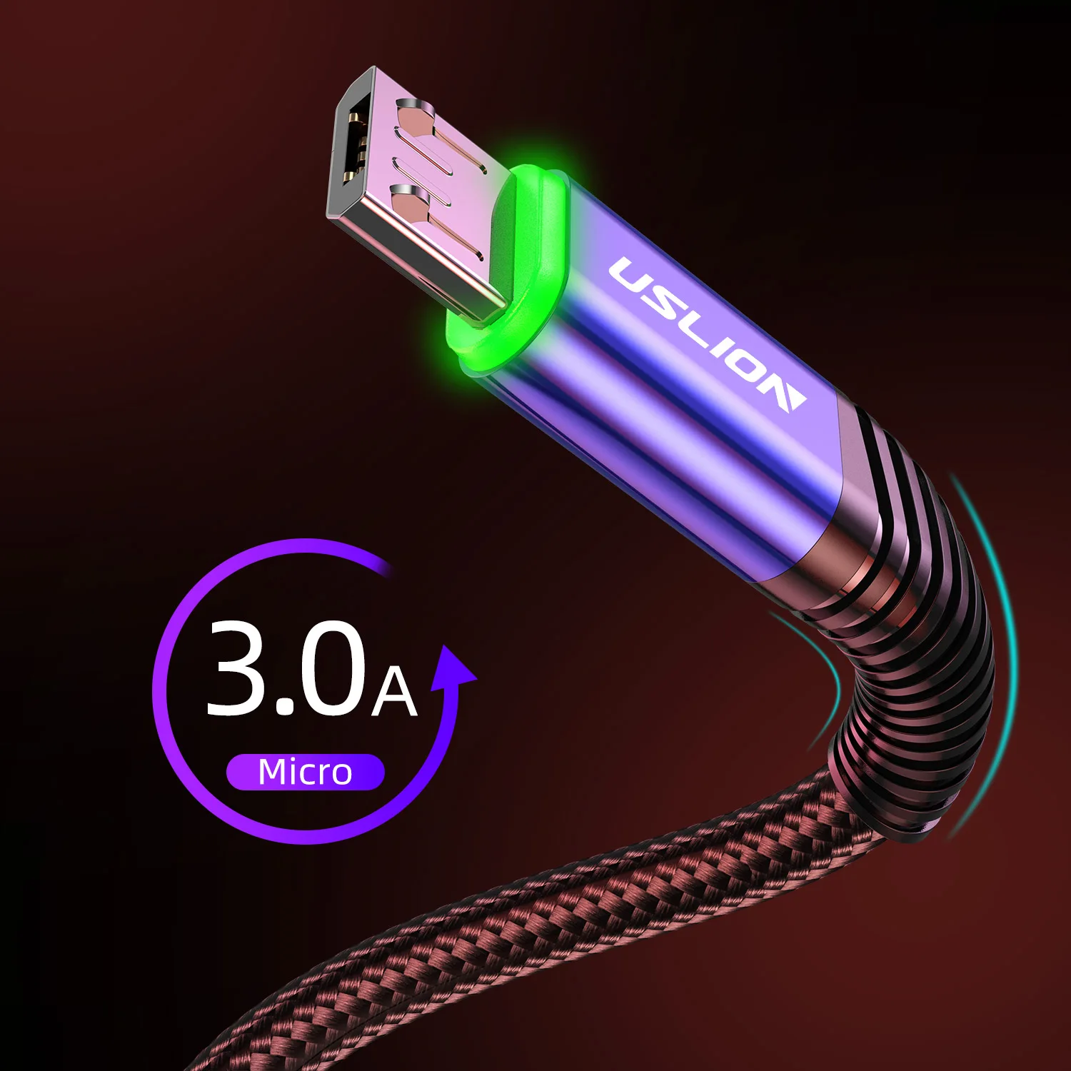 LED-Micro-USB-Cable-3A-Fast-Charging-Charger-Data-Cable-For-Samsung ...