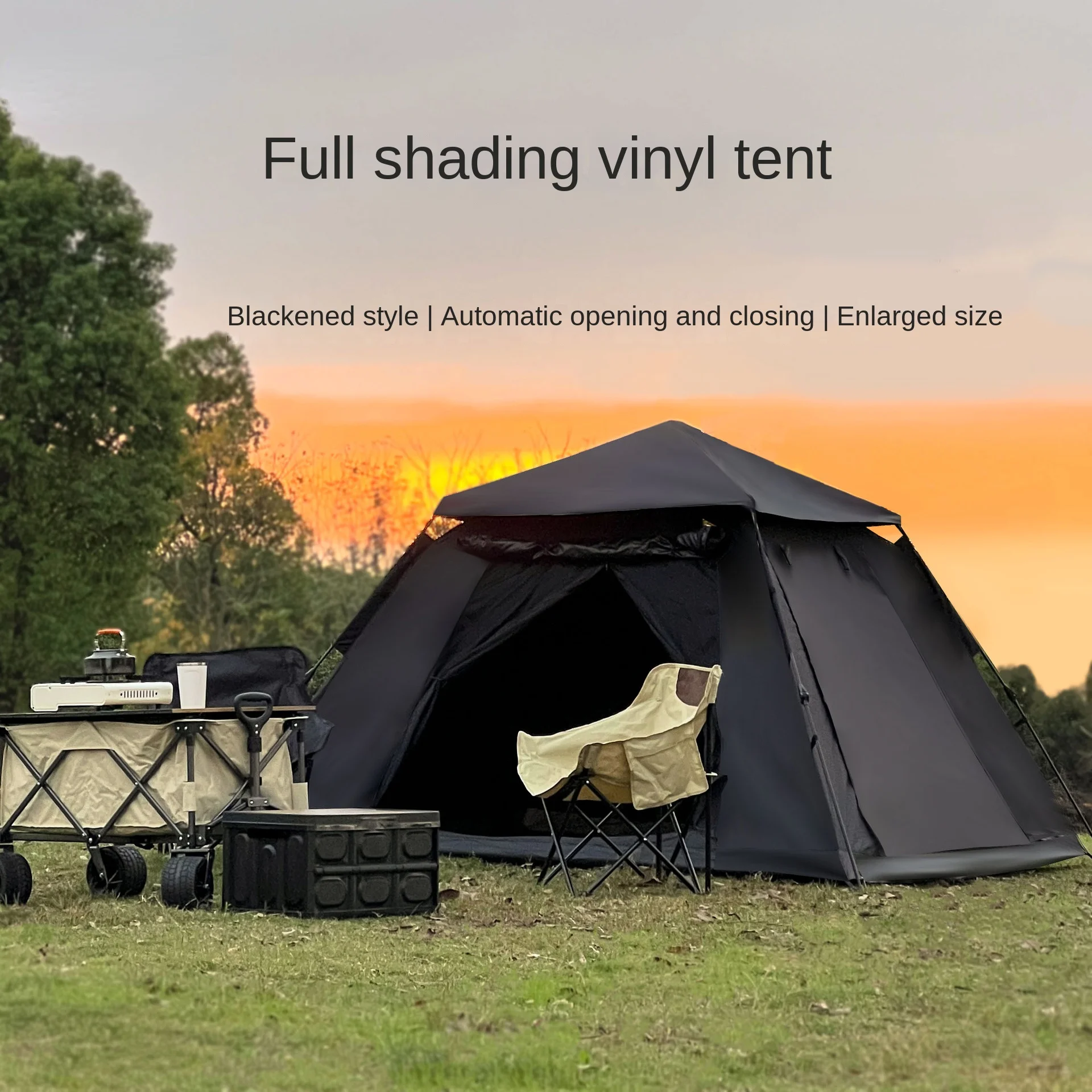 5-8-People-Black-Rubber-Tent-Outdoor-Dining-and-Camping-Equipment ...